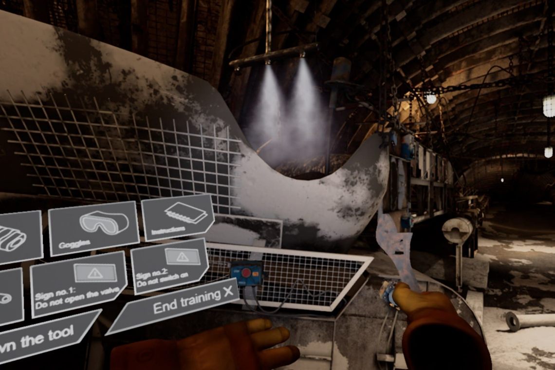VR mine simulation | our Portfolio | 4Experience.co: Virtual Reality Studio